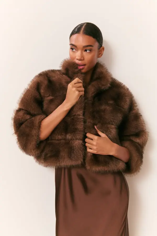 LoveShackFancy Gelman Faux Fur Jacket