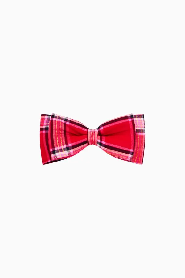 LoveShackFancy Ayisha Tartan Hair Bow - Cherry Jubilee