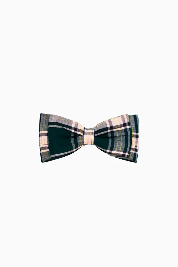 LoveShackFancy Ayisha Tartan Hair Bow - Mistletoe Kiss