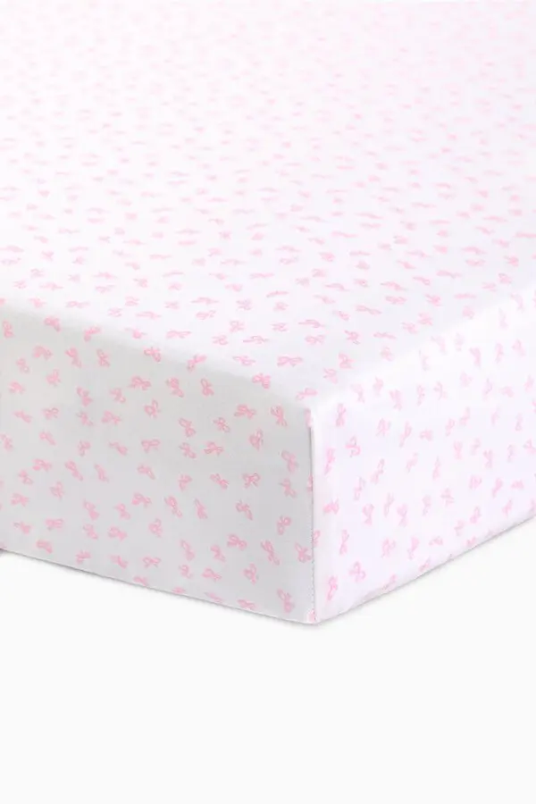 LoveShackFancy Cotton Crib Sheet - Bubble Pink
