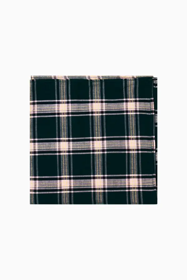 LoveShackFancy Tobin Tartan Pocket Square - Mistletoe Kiss