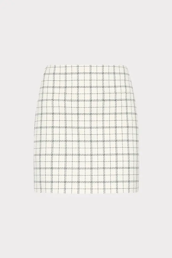 MILLY Plaid Fitted Mini Skirt