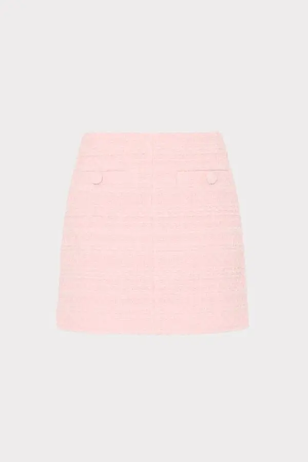 MILLY Briar Tweed Mini Skirt - Blush
