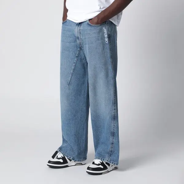 Off-White Wide-leg Jeans With Logo