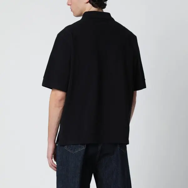 Studio Nicholson Balaton Polo In Cotton Piqu - Black