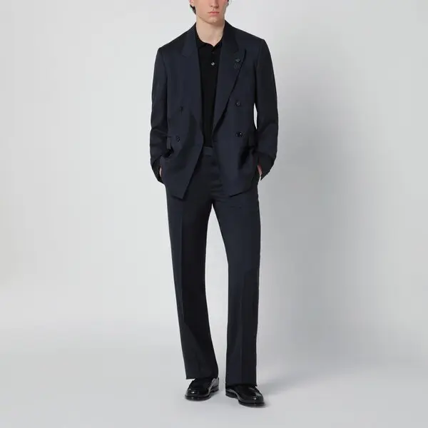LARDINI Virgin Wool Trousers - Blue