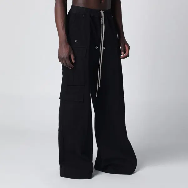 Rick Owens Double Cargo Jumbo Bela Trousers - Black