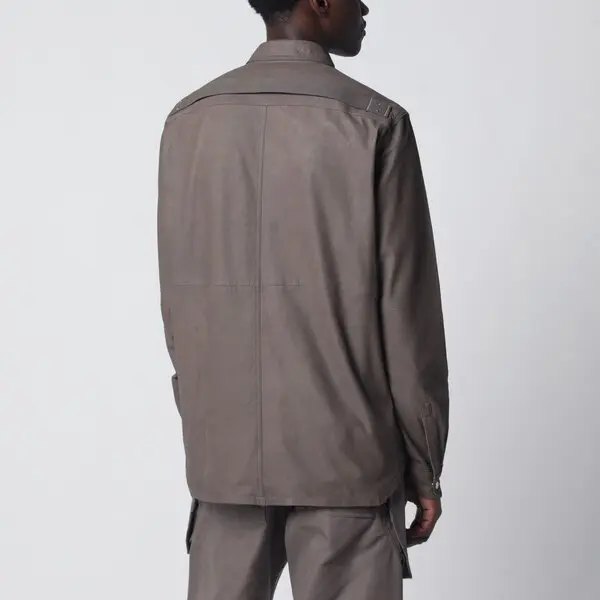 Rick Owens Mud-colored Cotton-blend Shirt - Grey
