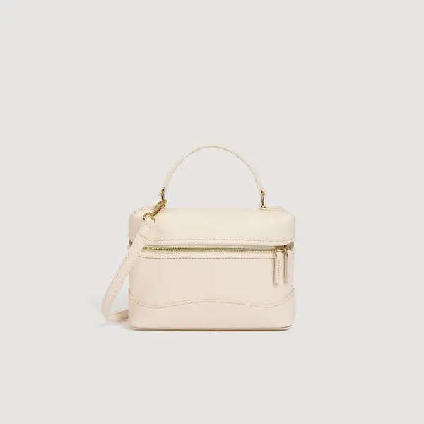 Sandro Grained Leather Tangolino Bag - Ecru