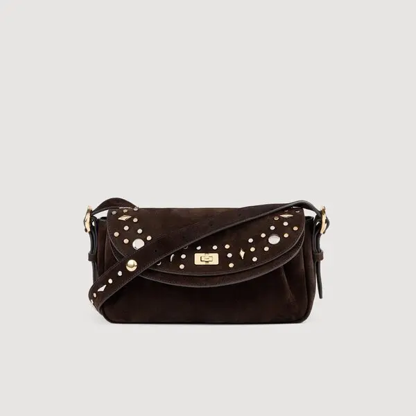 Sandro Le Mambo Janys Studded Suede Bag