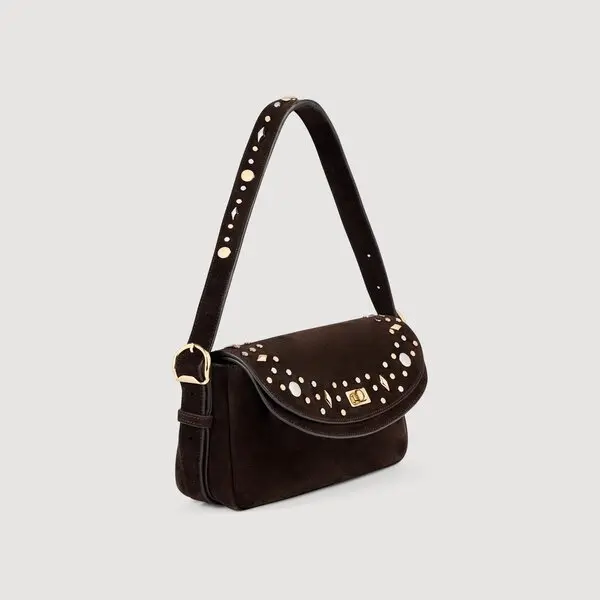 Sandro Le Mambo Janys Studded Suede Bag