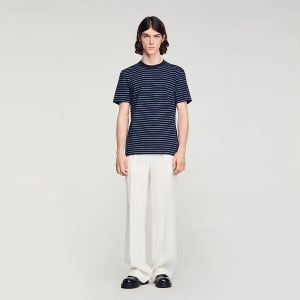Sandro Striped T-shirt - Marine / Blanc
