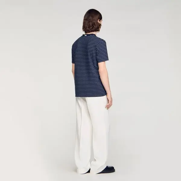 Sandro Striped T-shirt - Marine / Blanc