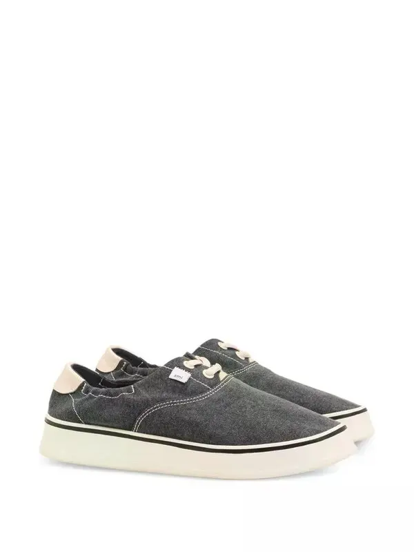 AMI Paris Tennis Washed-effect Sneakers