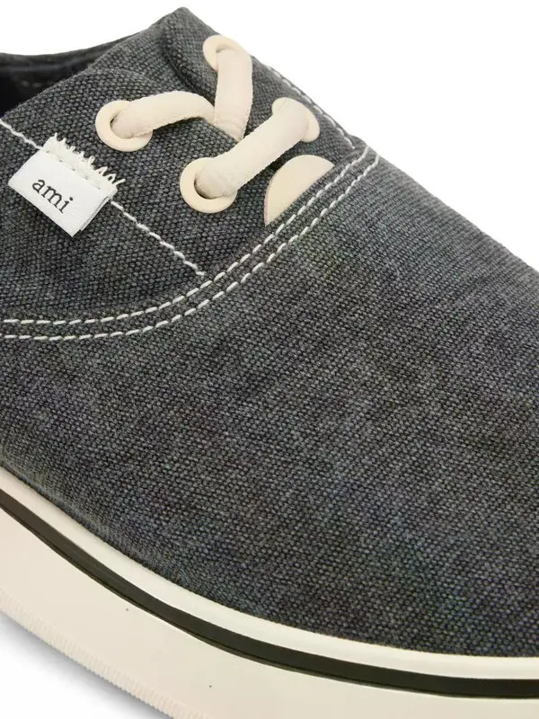 AMI Paris Tennis Washed-effect Sneakers