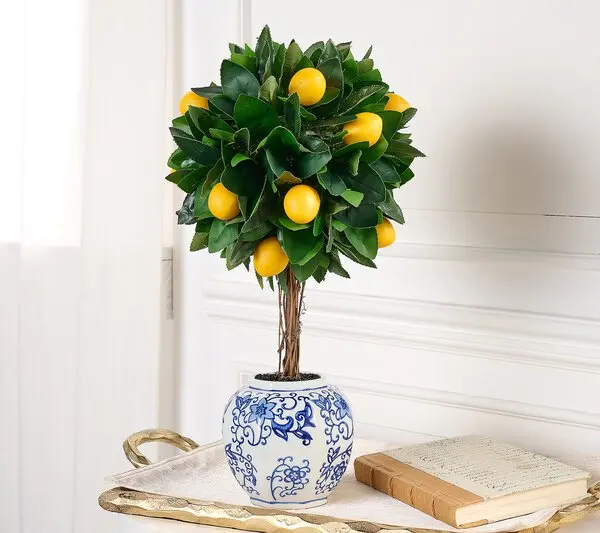 Dennis Basso Hotel Du Cobb 19' Faux_lemon Sphere In Pot - One-color
