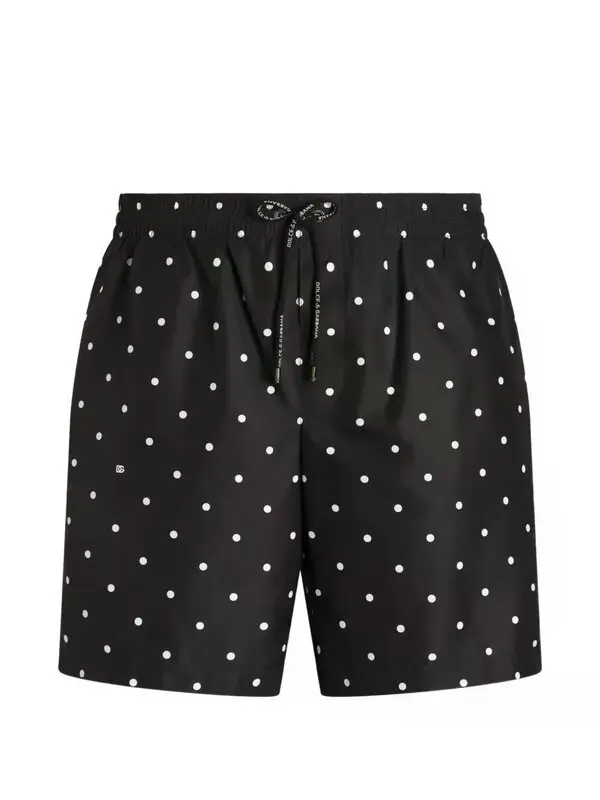 Dolce & Gabbana Polka-dot Print Swim Boxer Shorts - Black