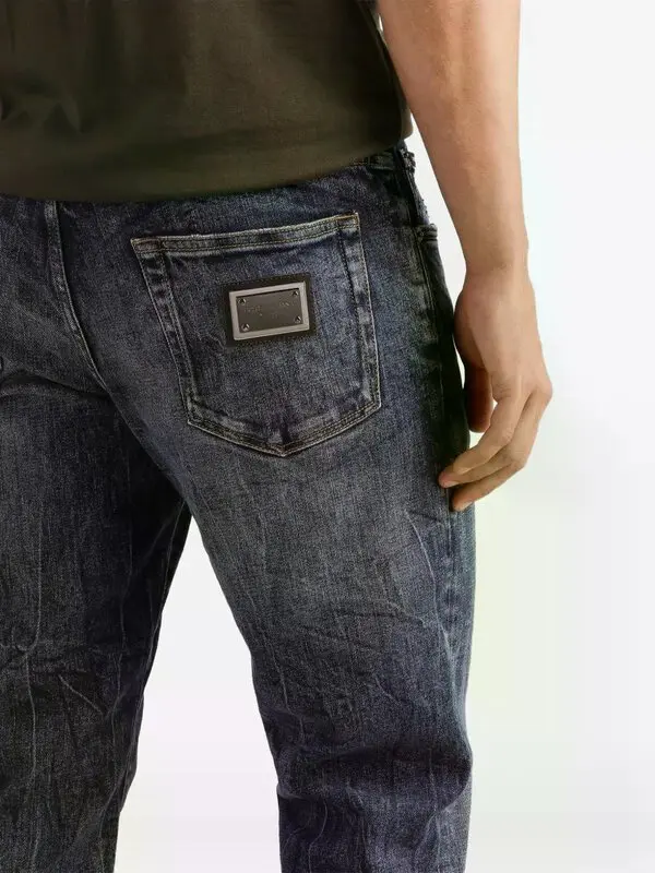Dolce & Gabbana Logo-plaque Jeans - Blue