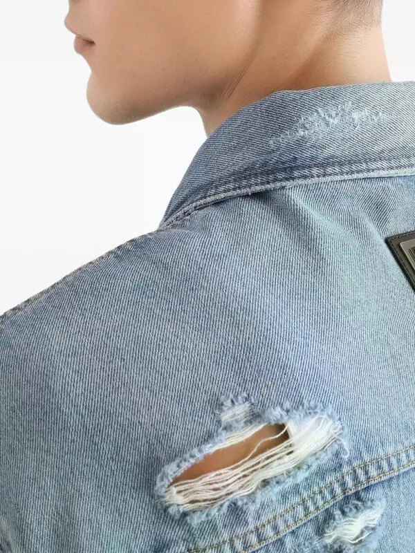 Dolce & Gabbana Distressed Denim Jacket - Blue