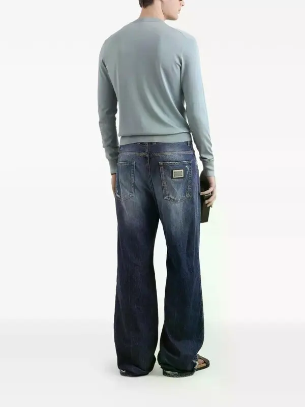Dolce & Gabbana Crew-neck Long-sleeve Top - Blue