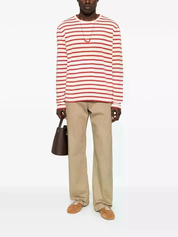 JIL SANDER Striped-pattern Long-sleeve T-shirt - Neutrals