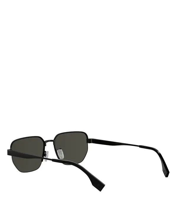 Fendi 54mm Geometric Sunglasses - Shiny Black/smoke Lens