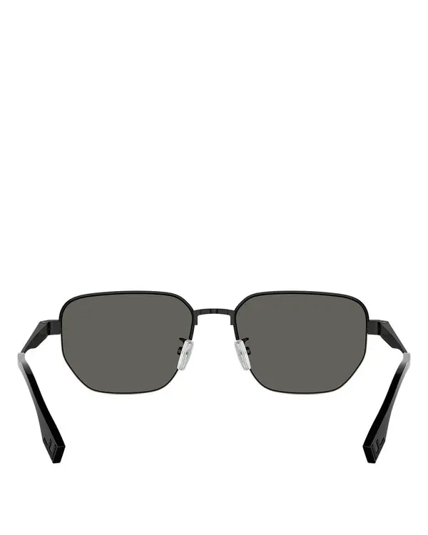 Fendi 54mm Geometric Sunglasses - Shiny Black/smoke Lens