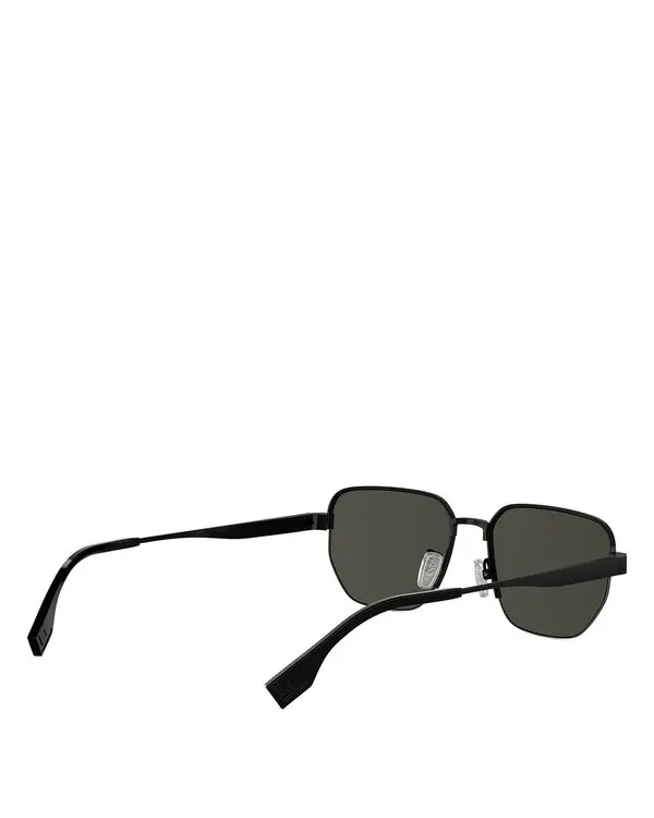 Fendi 54mm Geometric Sunglasses - Shiny Black/smoke Lens