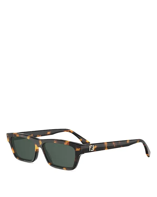 Fendi Ff Squared Sunglasses, 55mm - Orange Havana/green Lens