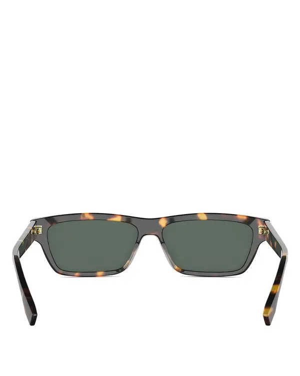 Fendi Ff Squared Sunglasses, 55mm - Orange Havana/green Lens