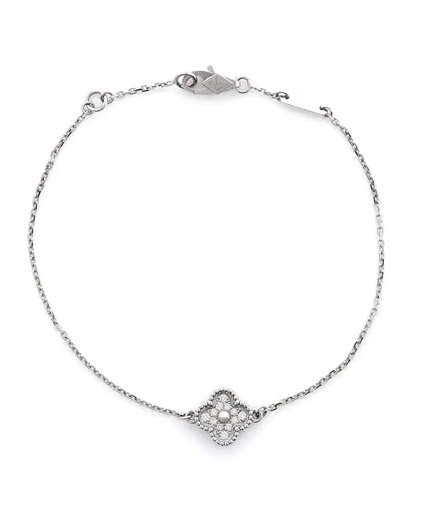 VAN CLEEF & ARPELS Sweet Alhambra Bracelet With Diamonds - White
