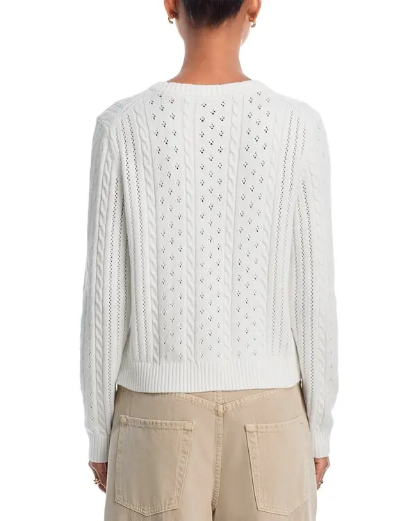 Aqua Pointelle Pearl Cardigan