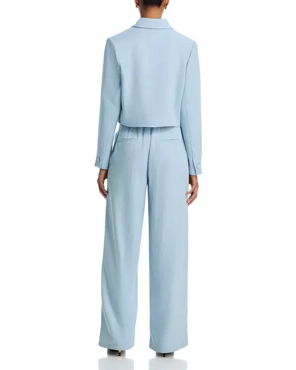 Aqua Shimmer Tweed Wide Leg Trousers
