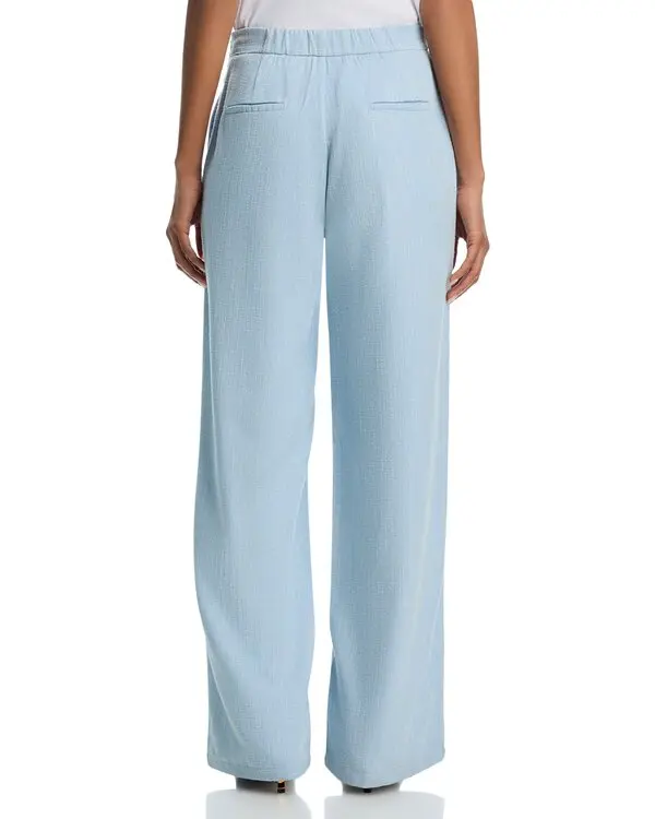 Aqua Shimmer Tweed Wide Leg Pants