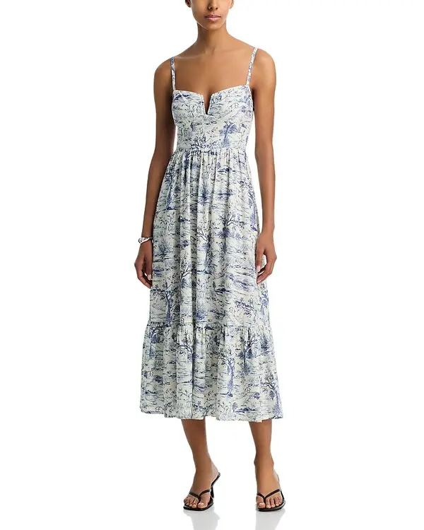Aqua Toile Midi Dress Exclusive