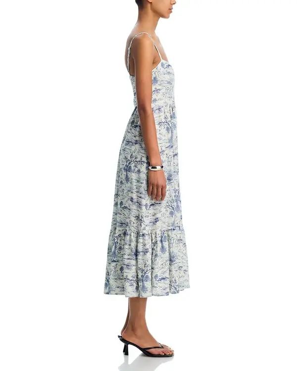 Aqua Toile Midi Dress Exclusive