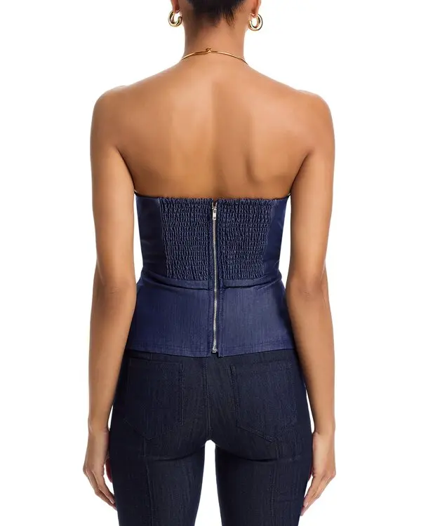 Aqua Denim Bustier Top