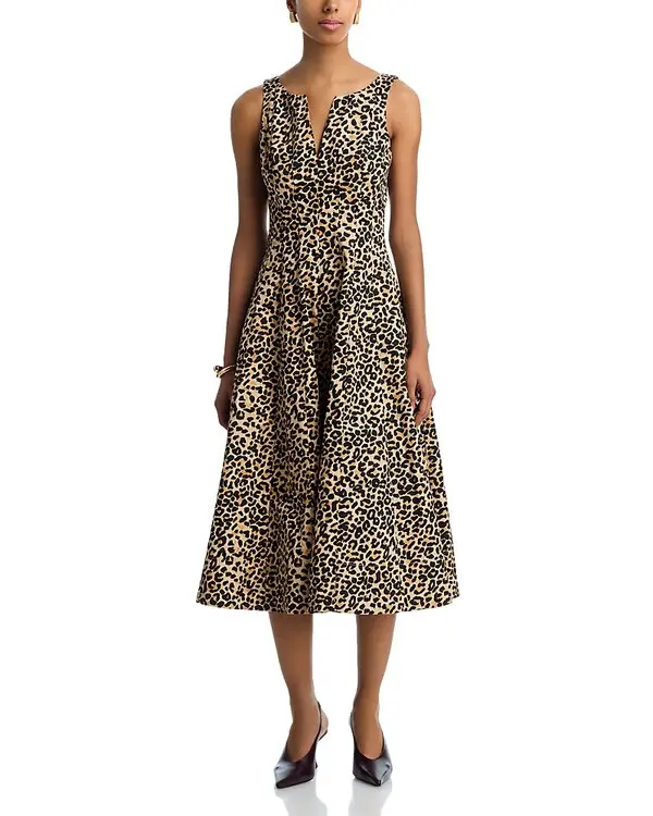 Aqua V-neck Paneled Sleeveless Dress