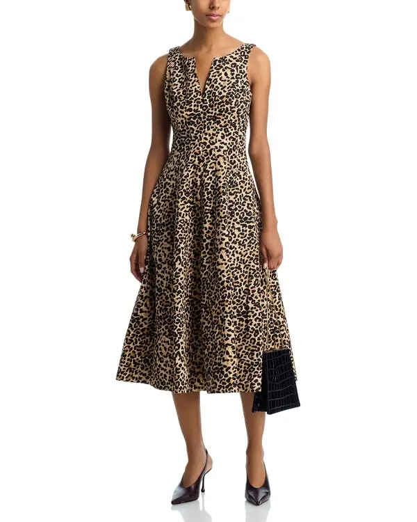 Aqua V-neck Paneled Sleeveless Dress