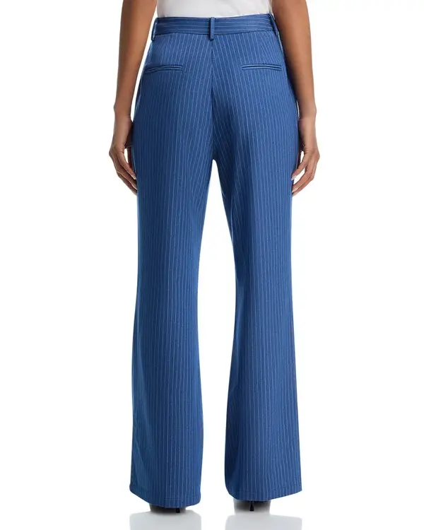 Aqua Pinstripe Wide Leg Trousers