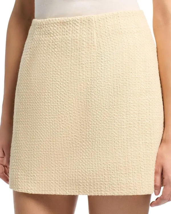 Aqua Pearl Tweed Mini Skirt - Straw