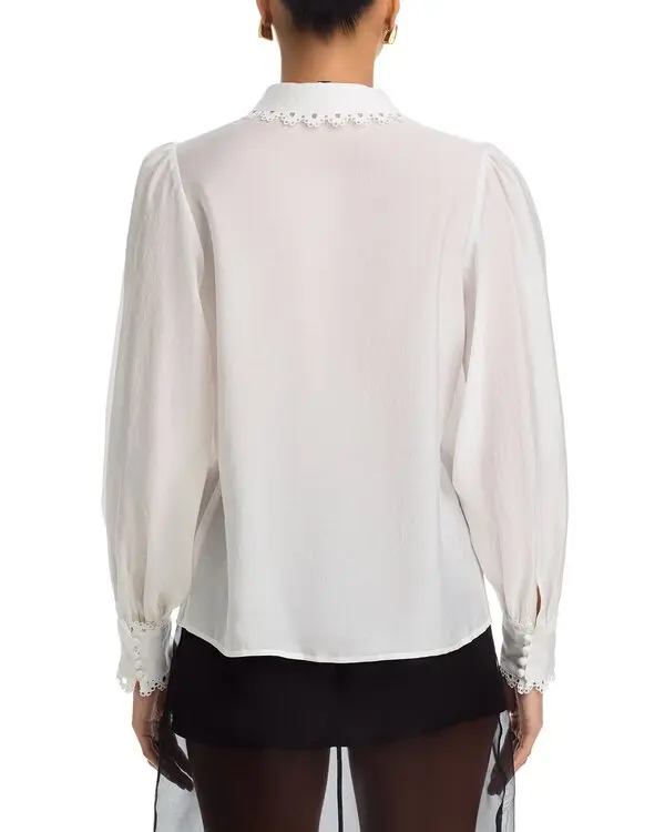 Aqua Lace Trim Blouse