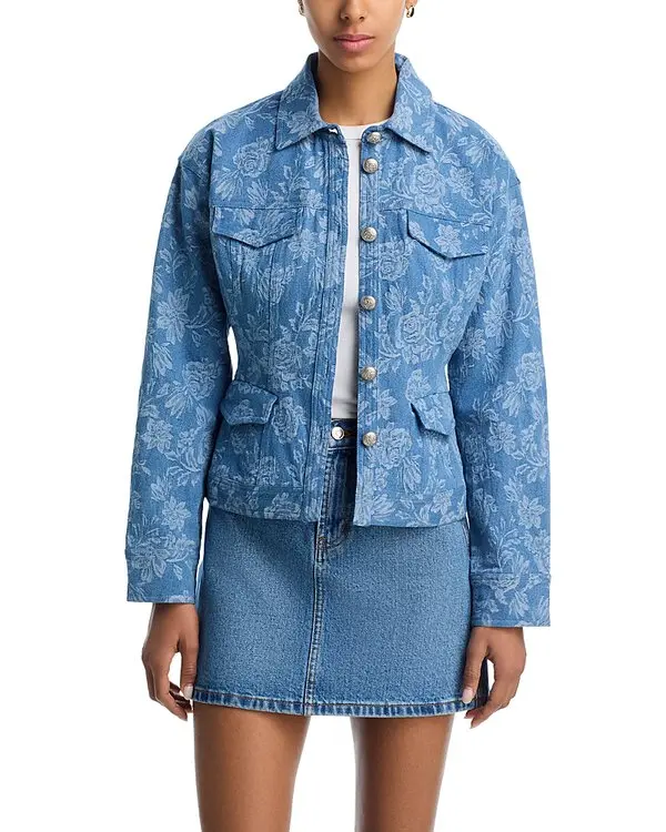 Aqua Denim Jacquard Jacket