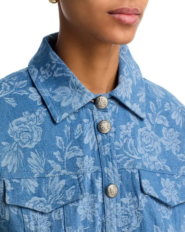 Aqua Denim Jacquard Jacket