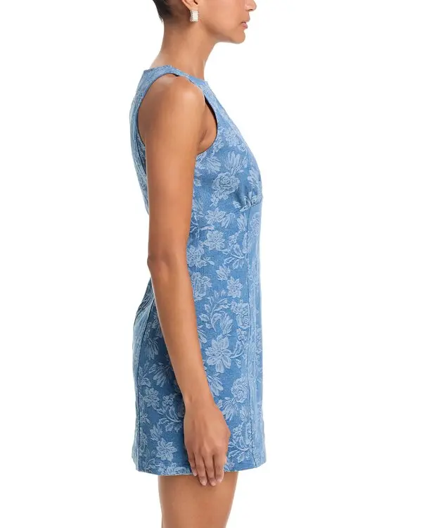 Aqua Denim Jacquard Mini Dress