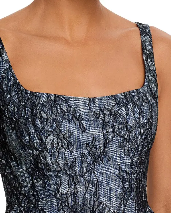 Aqua Lace Tweed Mini Dress