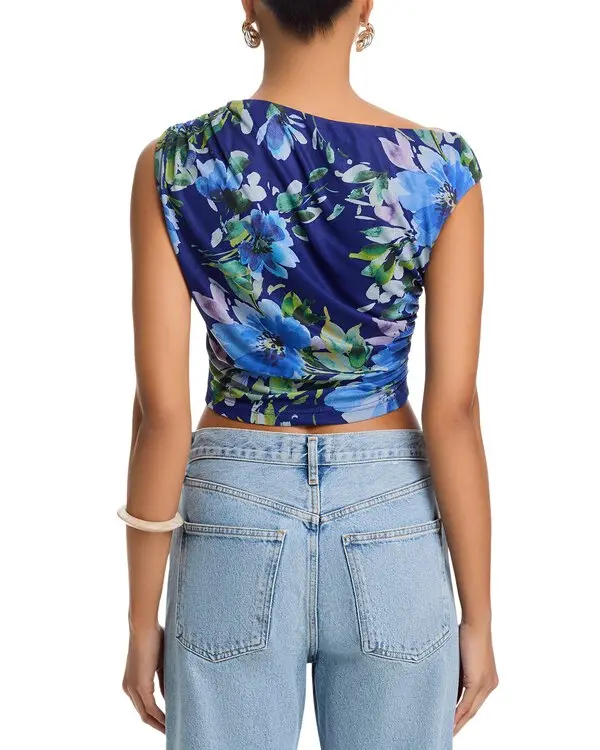 Aqua Floral Mesh Top Exclusive