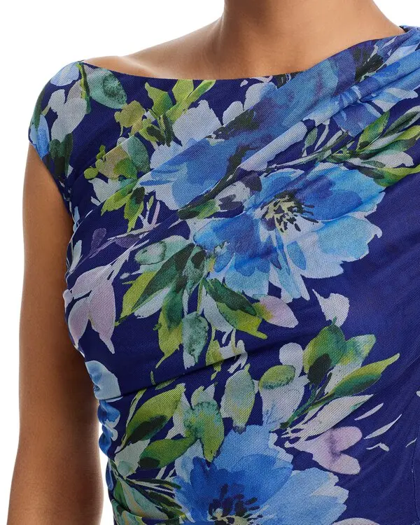 Aqua Floral Mesh Top Exclusive