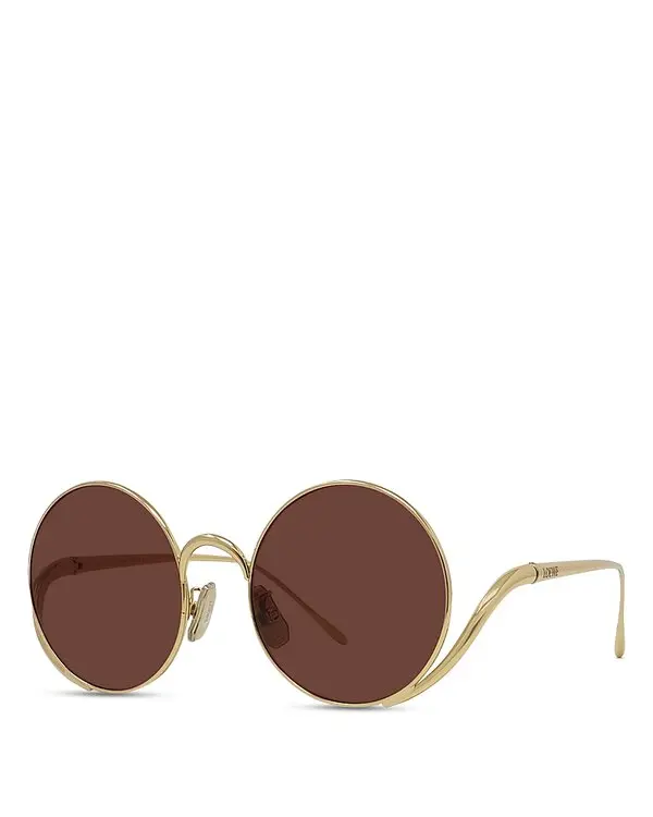 Loewe Round Sunglasses - Shiny Gold/bordeaux