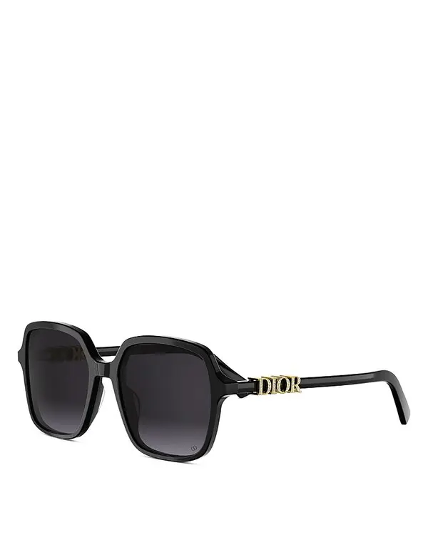 Dior Treasure Square Sunglasses, 54mm - Dark Havana/ Brown